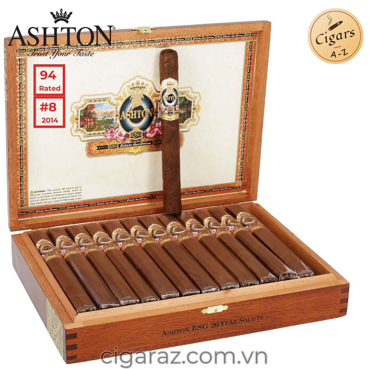 Ashton ESG 20-Year Salute 6"3/4 x 49 (Gói 5 điếu) (Hàng tách box ...